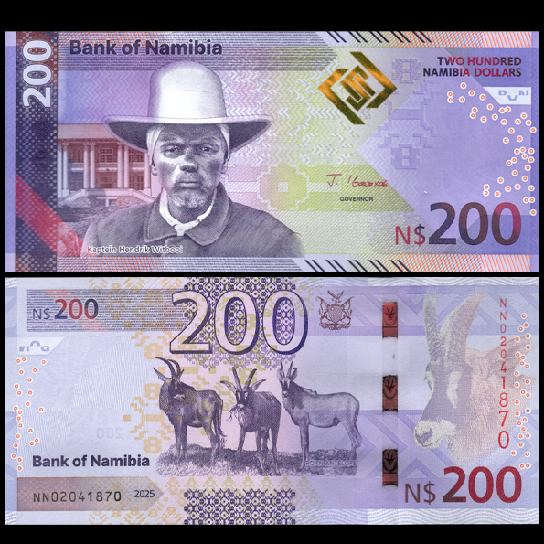 Achetez Banknotes - Namibia - 200 Dollars 2025 - Pick # NEW - Set 10 ...