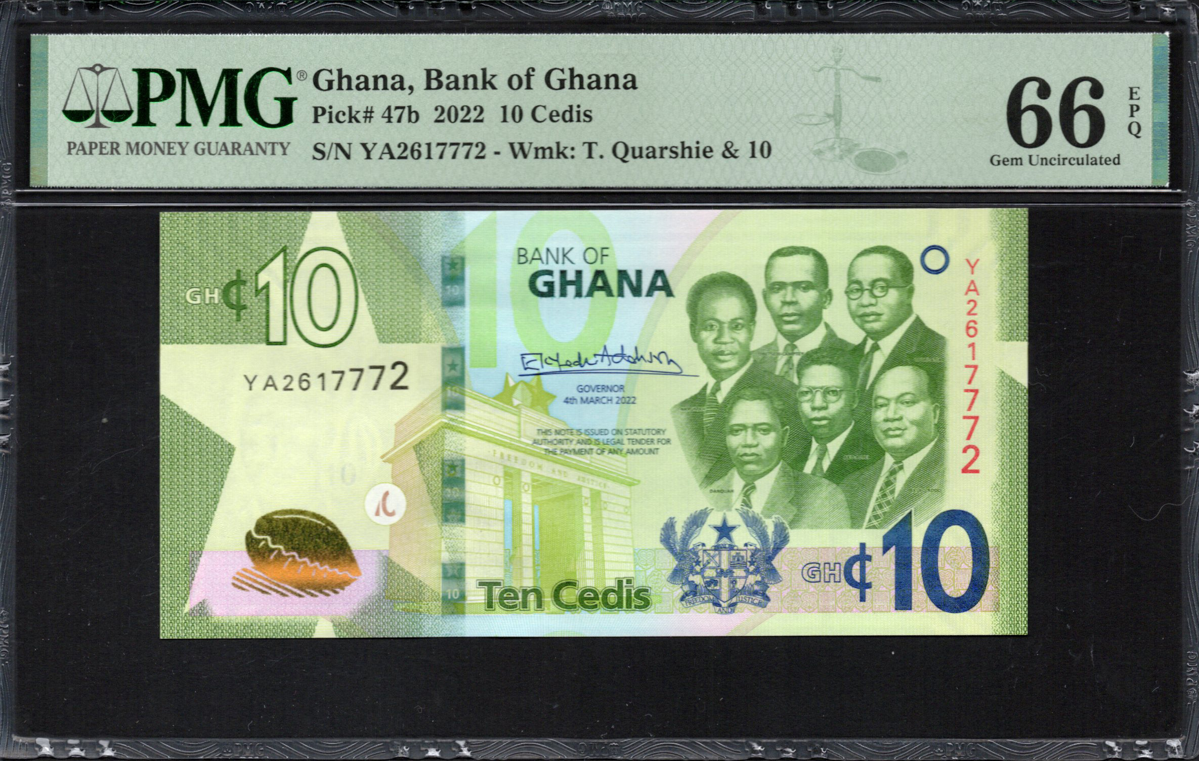Buy PMG - Ghana - 10 Cedis 2022 - Pick # 47b - PMG 66 EPQ | MoneyCorner