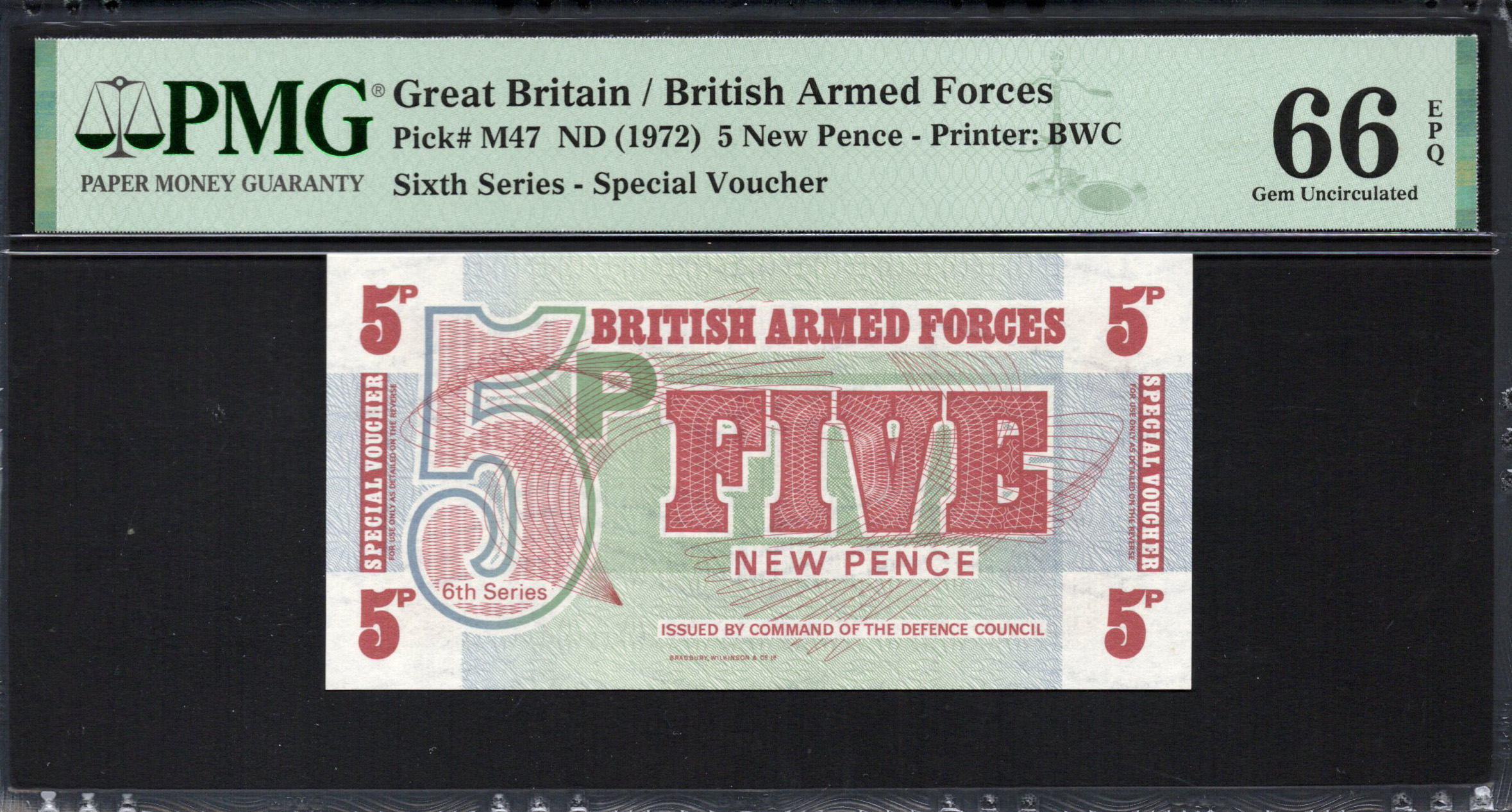 Buy PMG - Great Britain - 5 New Pence 1972 - Pick # M47 - PMG 66 EPQ ...