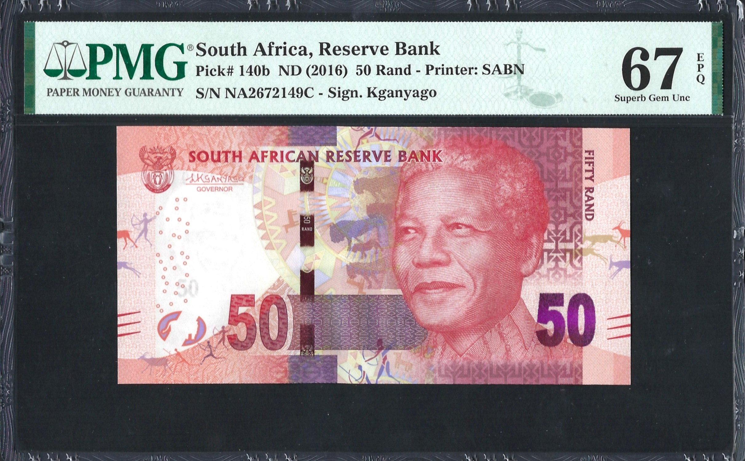 Kaufen PMG - South Africa - 50 Rand 2016 - Pick # 140b - PMG 67 EPQ ...