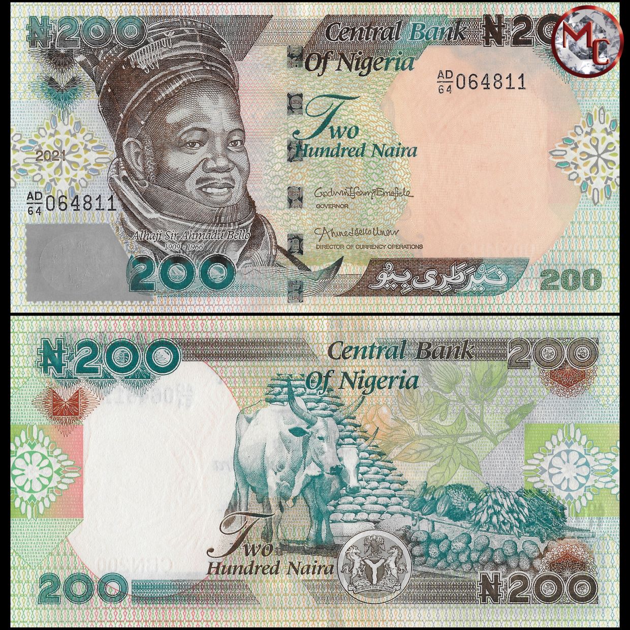 Buy Banknotes - Nigeria - 200 Naira 2021 - Pick- NEW / B227aa | MoneyCorner