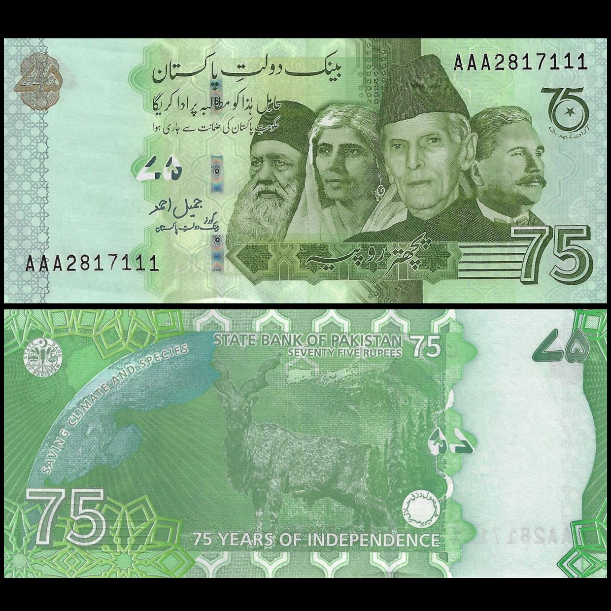 Buy Banknotes - Pakistan - 75 Rupees 2022 - Pick- NEW / B240 ...