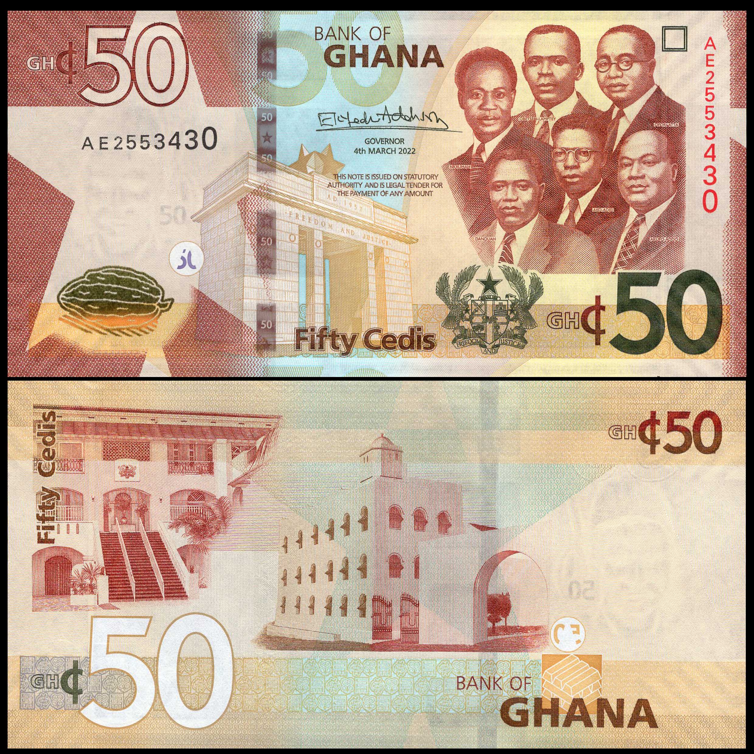 Buy Banknotes - Ghana - 50 Cedis 2022 - Pick- NEW / B159b | MoneyCorner