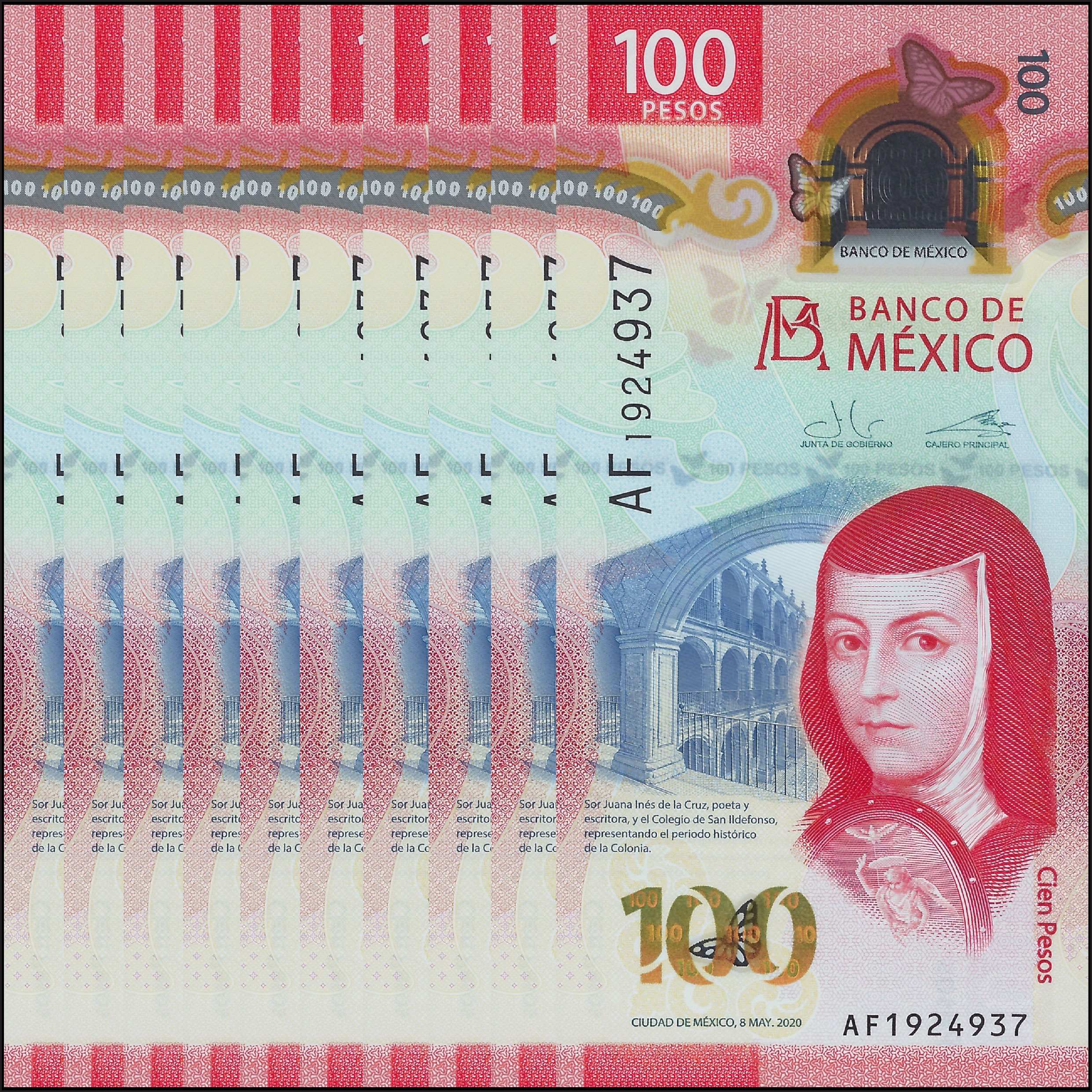 Buy Banknotes - Mexico - 100 Pesos 2020 - Pick- 131a / B715a - Set 10 ...