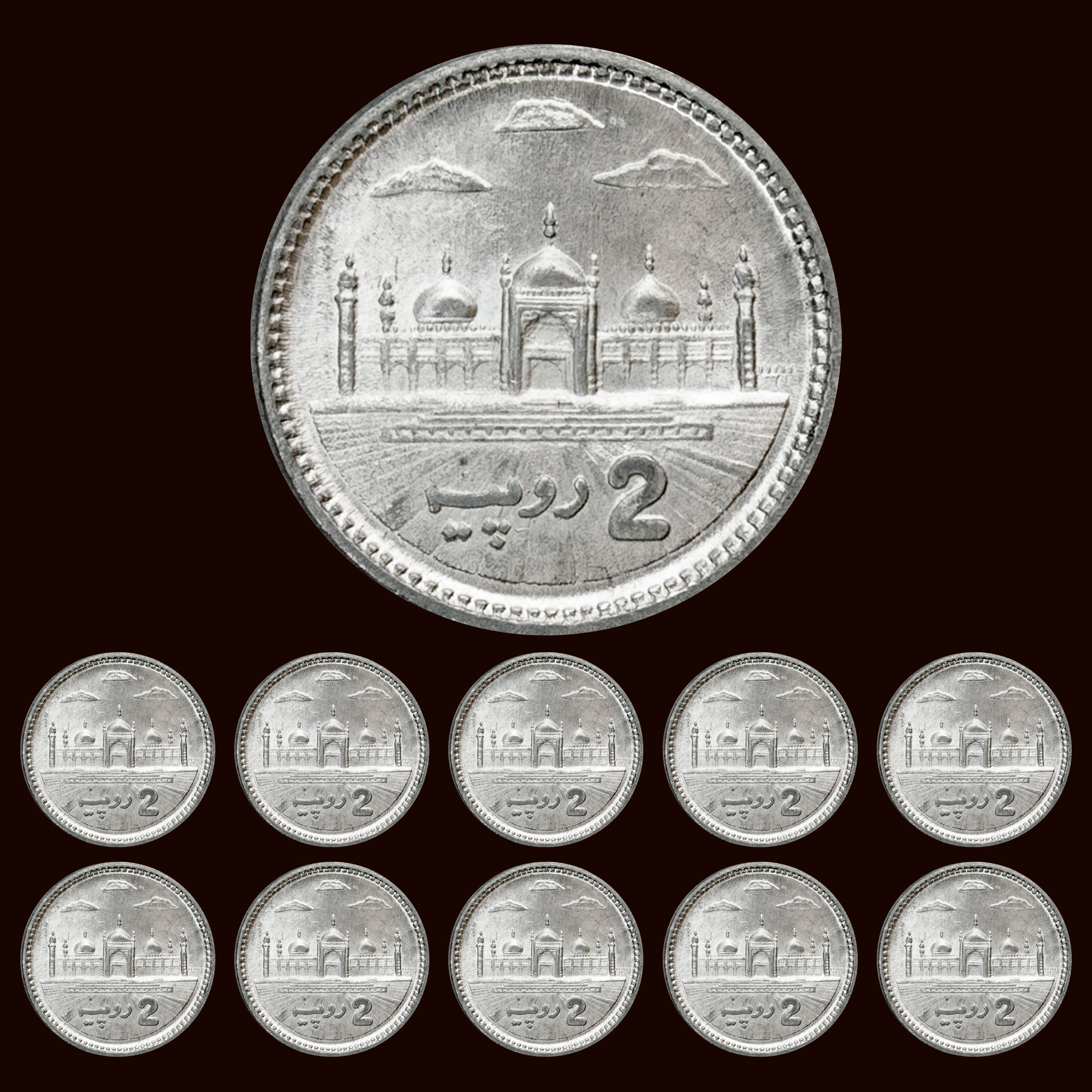 Buy Coins - Pakistan - 2 Rupees 2021 - KM# 68 - Set 10 PCS | MoneyCorner