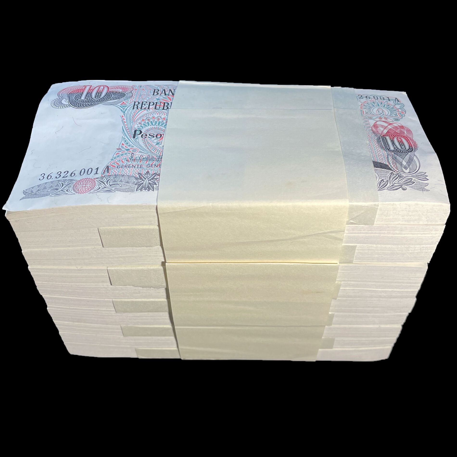 Buy Banknotes - Argentina - 10 pesos 1983 - Pick- 313 - Brick 1000 PCS ...