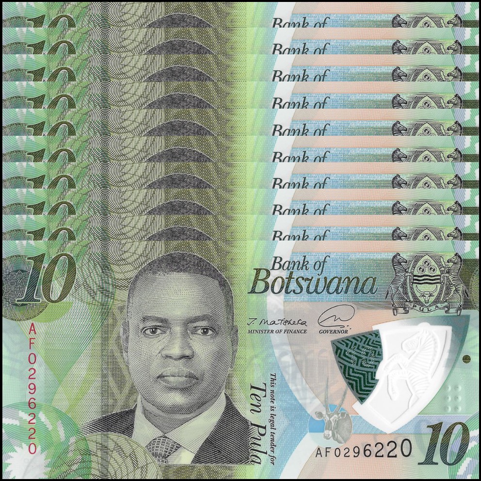 Buy Banknotes - Botswana - 10 Pula 2020 - Pick- NEW / B130 - Set 10 PCS ...