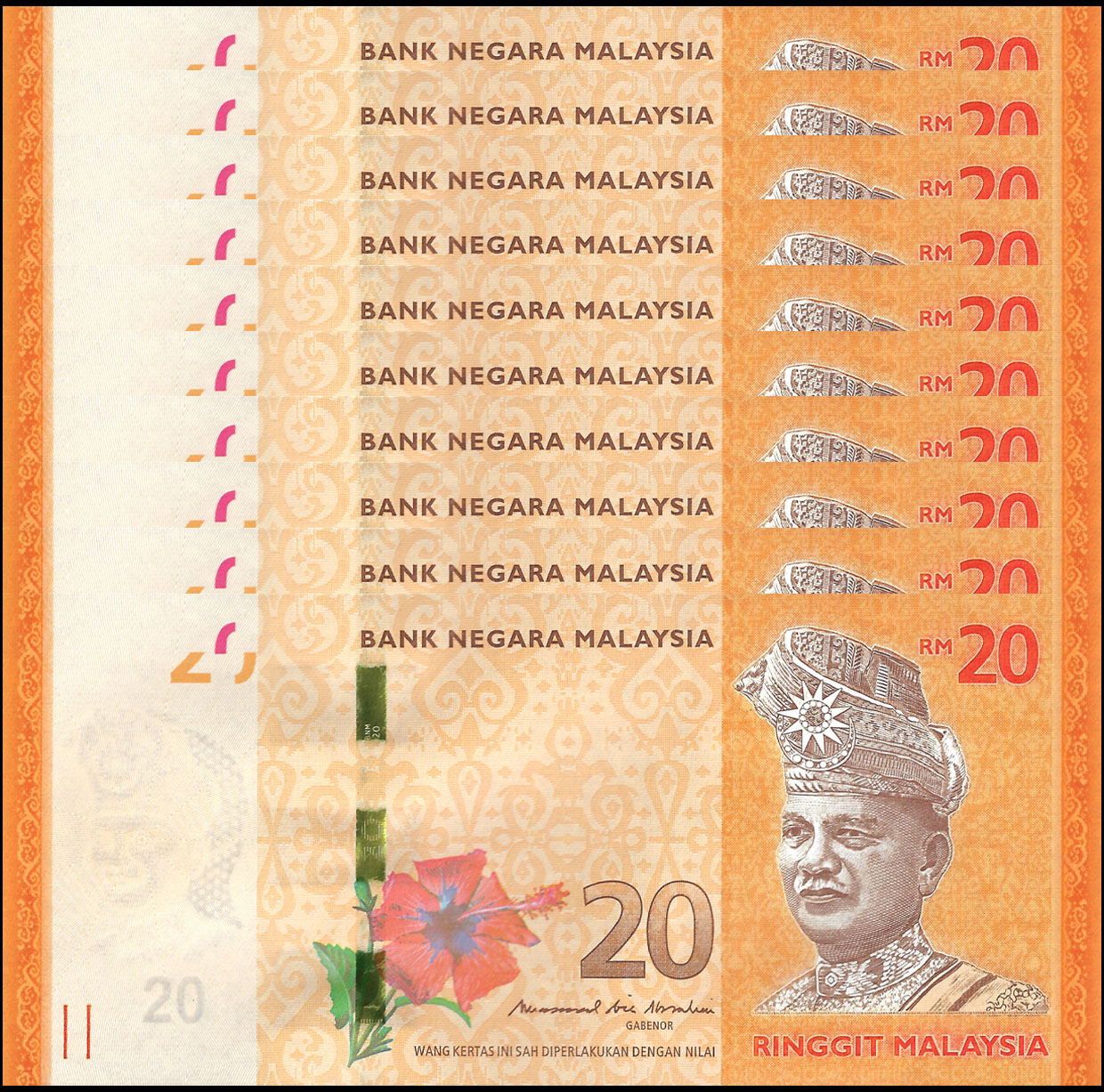 Buy Banknotes - Malaysia - 20 Ringgit 2017 - Pick- 54b / B151b - Set 10 ...