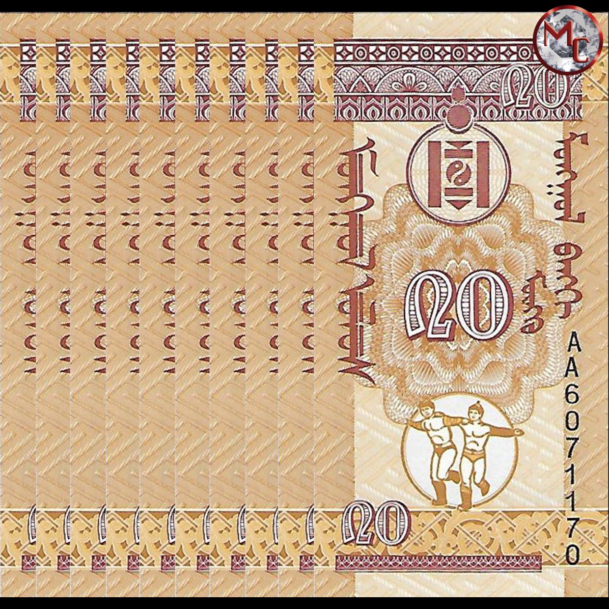 Buy Banknotes - Mongolia - 20 Mongo 1993 - Pick- 50 - Set 10 PCS ...